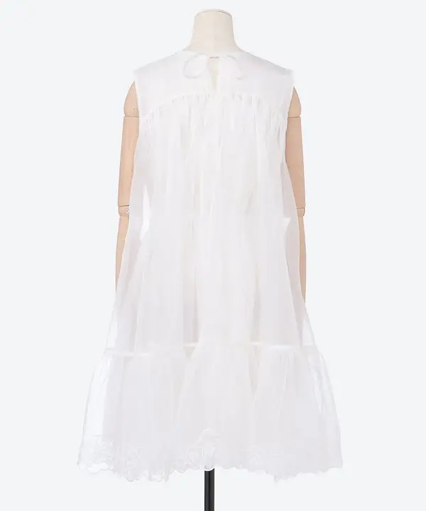 Cecilie Bahnsen Sleeveless Tiered Dress With Tie Detail