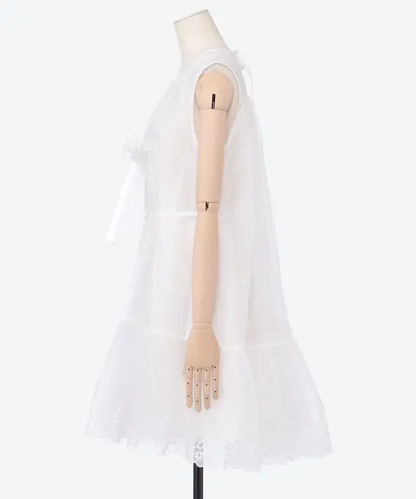Cecilie Bahnsen Sleeveless Tiered Dress With Tie Detail