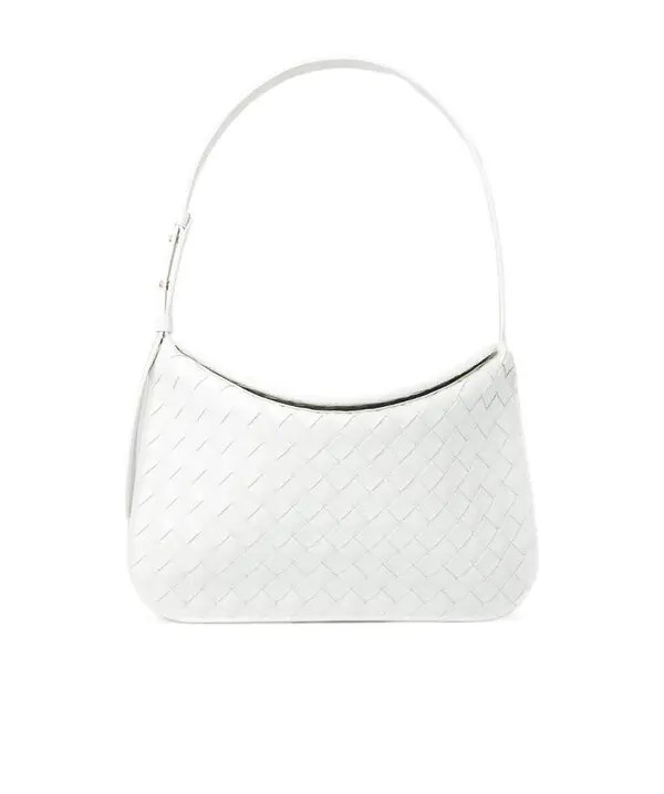 Bottega Veneta Intrecciato Cradle Foldover Shoulder Bag - White