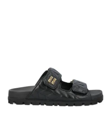 Miu Miu Quilted Slip-on Flat Sandals