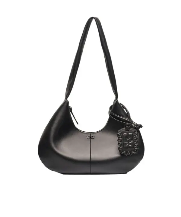 GANNI Sculpted Knot Detail Crossbody Bag - Black