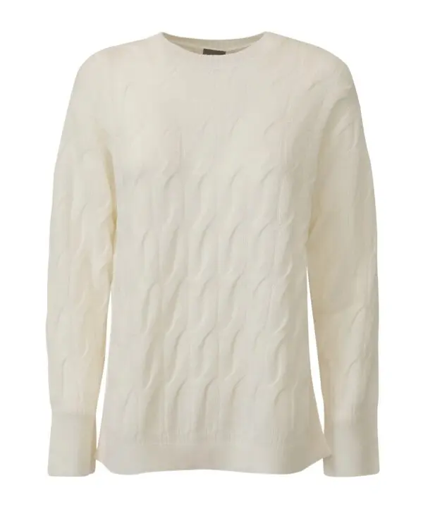 Max Mara Cable Knit Sweater With Slit Details - No