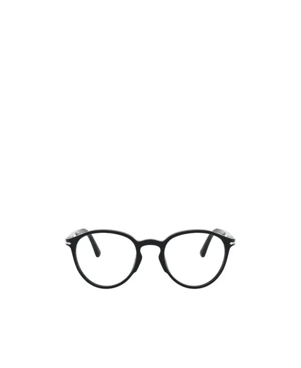 Persol Logo Flat Mirror Eyeglasses - Black