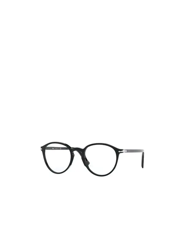 Persol Logo Flat Mirror Eyeglasses - Black