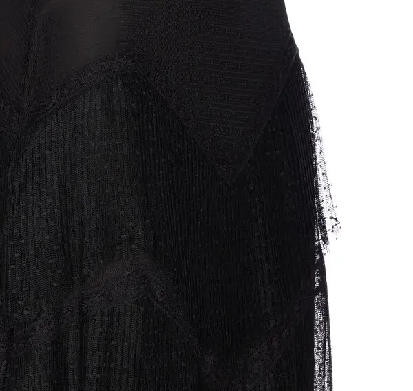 TWINSET Pleated Tiered Midi Skirt