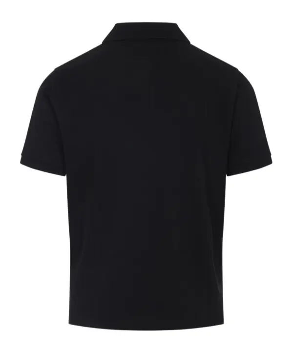 Saint Laurent Button Detailed Short-sleeved Polo Shirt - Black