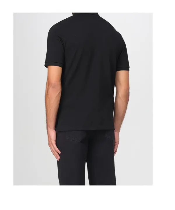 Saint Laurent Button Detailed Short-sleeved Polo Shirt - Black