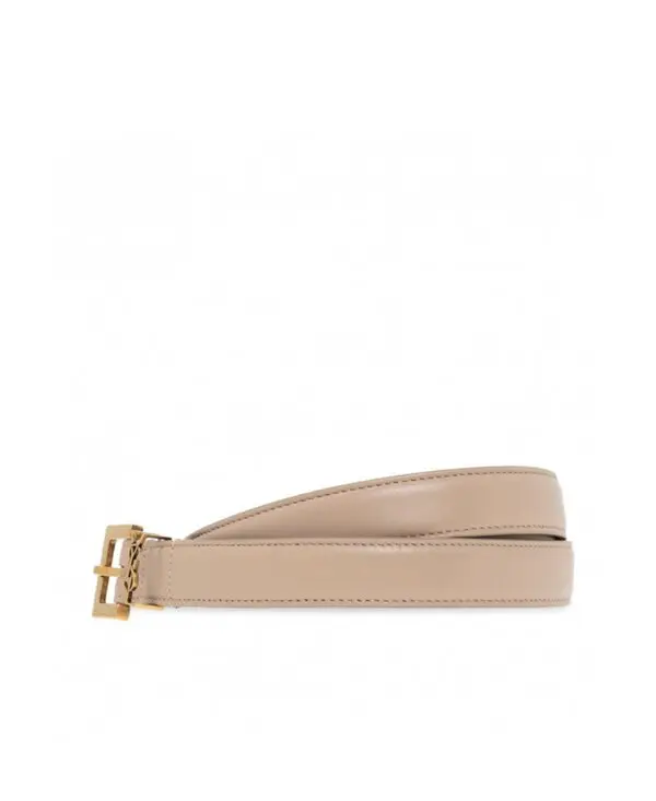Saint Laurent Cassandre Thin Belt - Nude