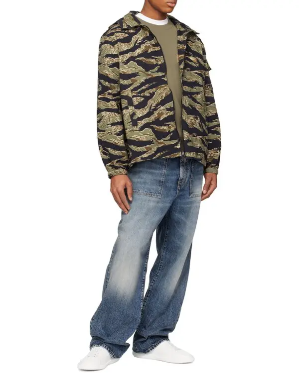 Givenchy Long-sleeved Camouflage Print Zip-up Windbreaker Jacket