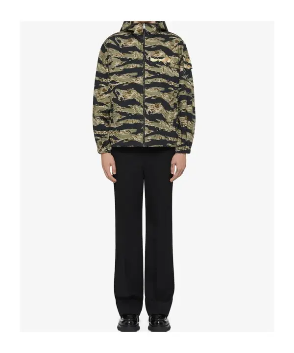 Givenchy Long-sleeved Camouflage Print Zip-up Windbreaker Jacket