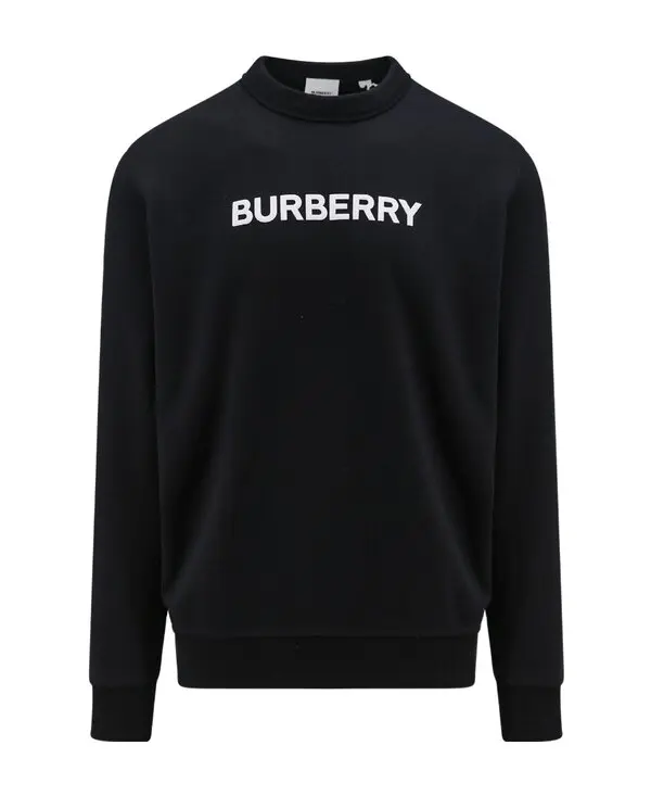 Burberry Logo Printed Crewneck Sweatshirt - Black