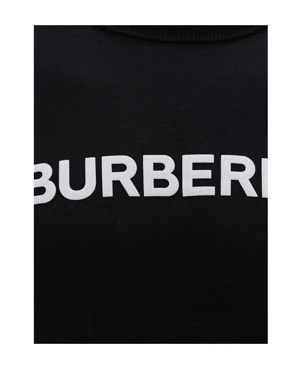 Burberry Logo Printed Crewneck Sweatshirt - Black