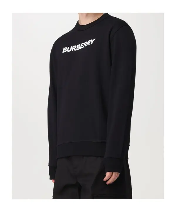 Burberry Logo Printed Crewneck Sweatshirt - Black