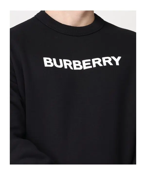 Burberry Logo Printed Crewneck Sweatshirt - Black