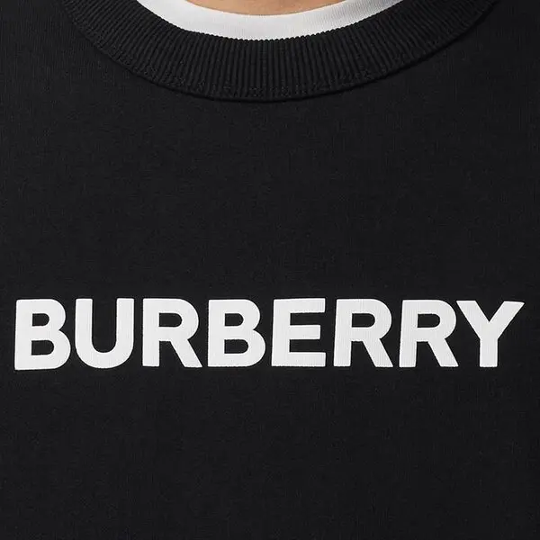 Burberry Logo Printed Crewneck Sweatshirt - Black