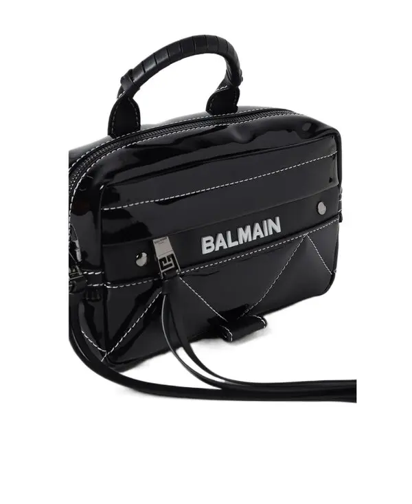 Balmain Logo Printed Top Handle Bag