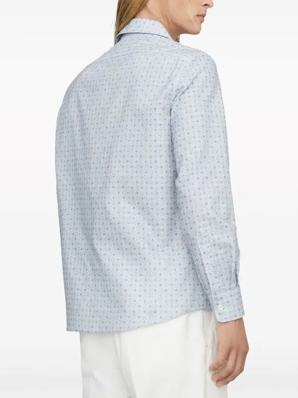 Brunello Cucinelli Geometric-pattern Cotton Shirt