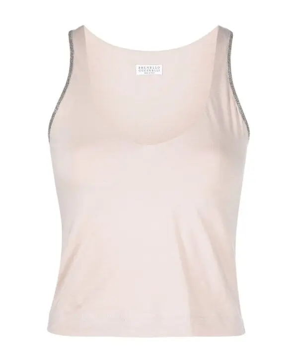 Brunello Cucinelli Monili Trim Tank Top - Pink