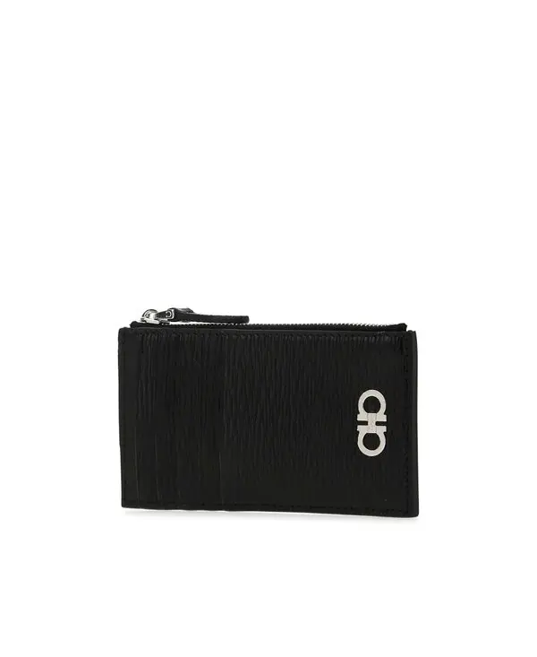 FERRAGAMO Logo Embossed Zipped Card Case