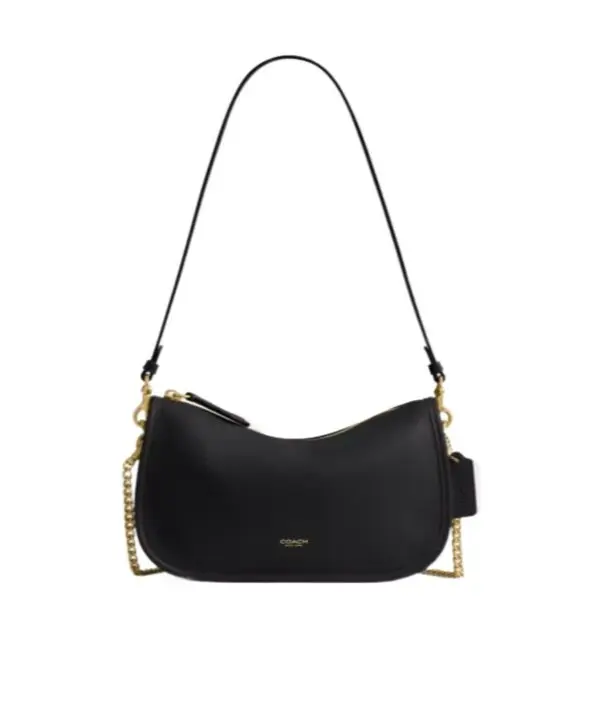 COACH Waverly Leather Shoulder Bag - Black