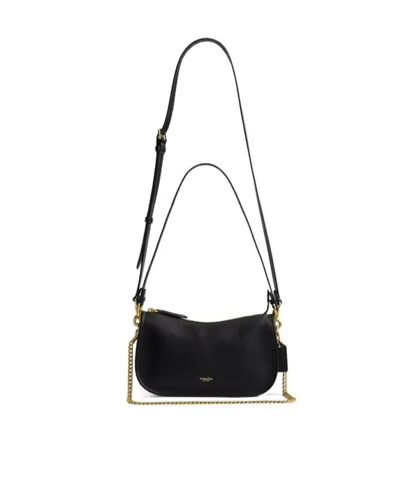 COACH Waverly Leather Shoulder Bag - Black
