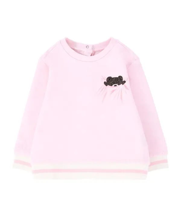 Fendi Teddy Bear Print Ribbed Trim Sweatshirt - Pink