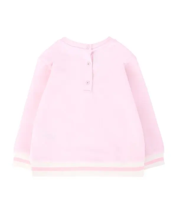 Fendi Teddy Bear Print Ribbed Trim Sweatshirt - Pink