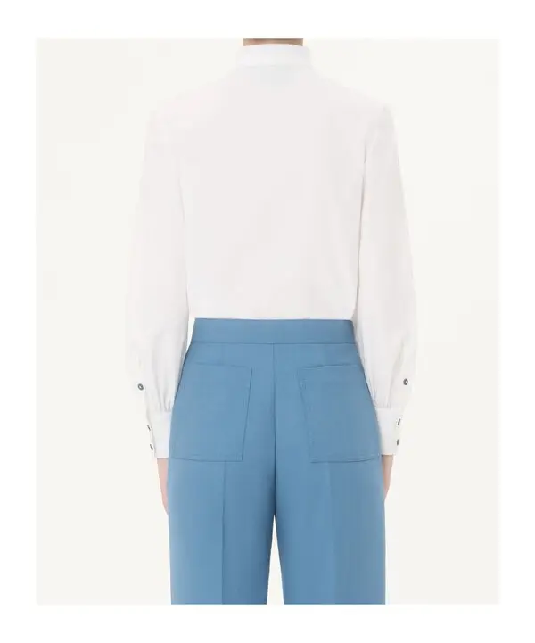 Valentino Garavani Polka Dot Tie Detail Pleated Shirt