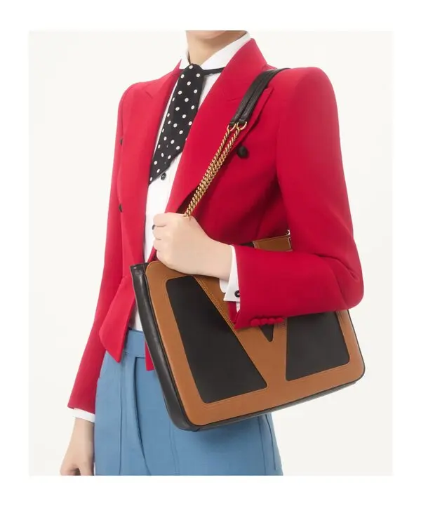 Valentino Garavani Polka Dot Tie Detail Pleated Shirt