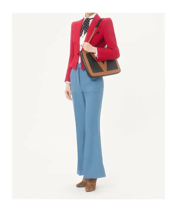 Valentino Garavani Polka Dot Tie Detail Pleated Shirt