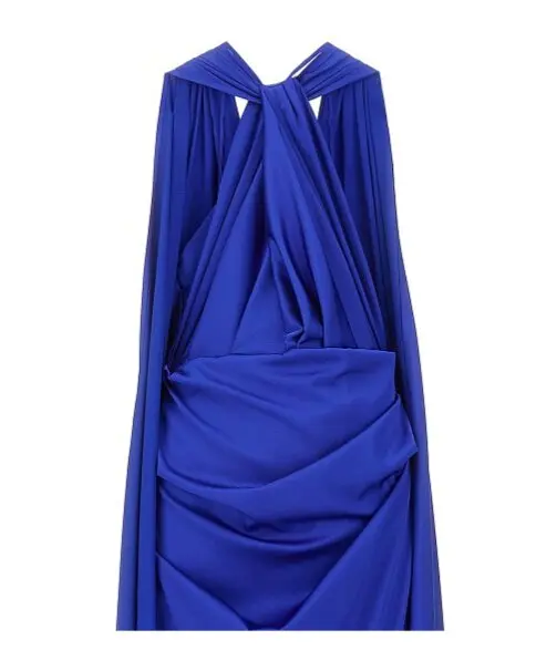 Talbot Runhof Cape-insert Gown - Bluette