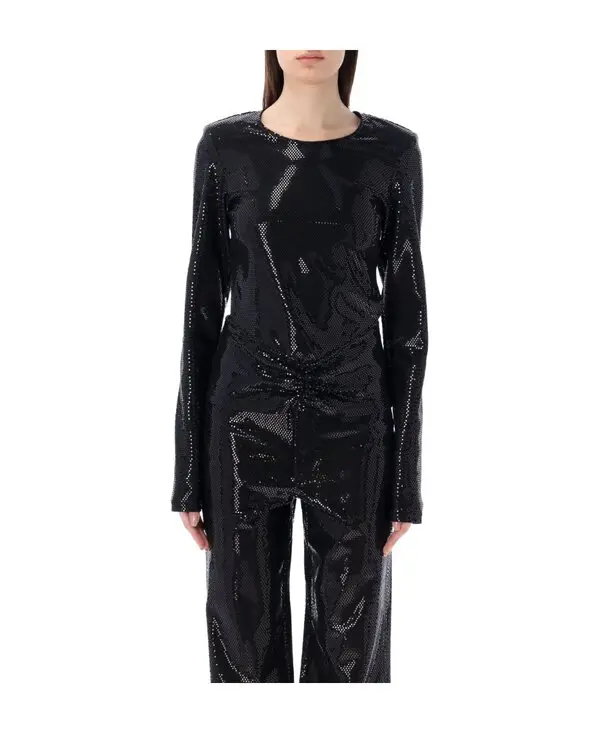 ROTATE BY BIRGER CHRISTENSEN Ivonka Glitter Blouse With Bare Back