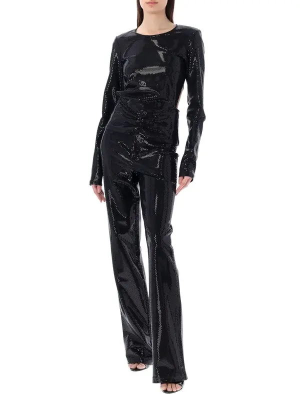 ROTATE BY BIRGER CHRISTENSEN Ivonka Glitter Blouse With Bare Back