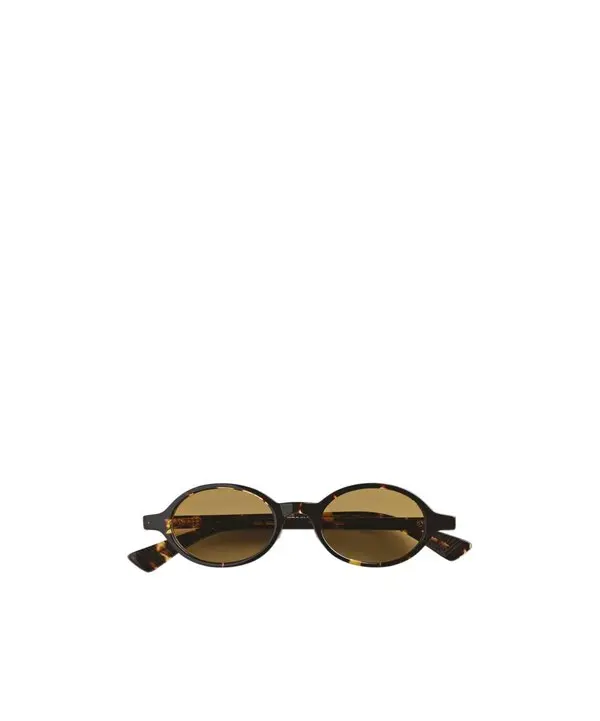 Bottega Veneta Oval Frame Sunglasses - Havana/yellow