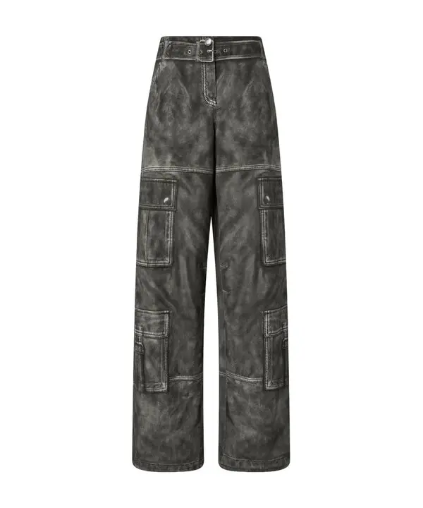 Pinko Distressed Wide-leg Cargo Trousers