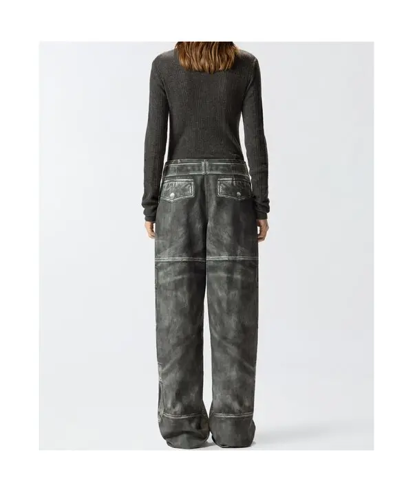 Pinko Distressed Wide-leg Cargo Trousers