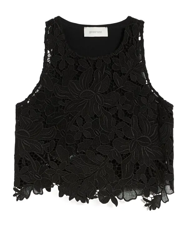 Sportmax Vasto Floral Embroidered Lace Top