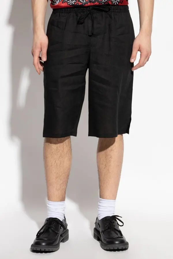 Dolce & Gabbana Logo Embroidered Drawstring Shorts - Black
