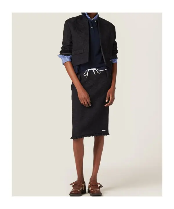 Miu Miu Single-breasted Matelassé Effect Jacquard Jacket - Black