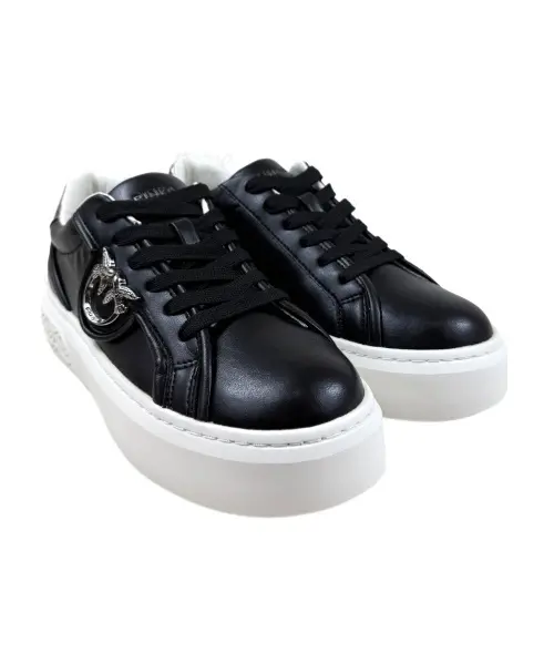 Pinko Lace-up Perforated Detail Sneakers - Black