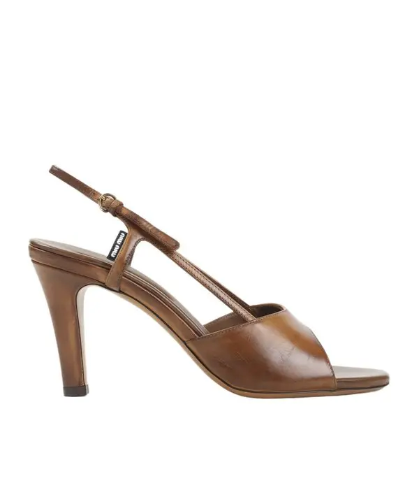 Miu Miu 85mm Sling-back Leather Sandals
