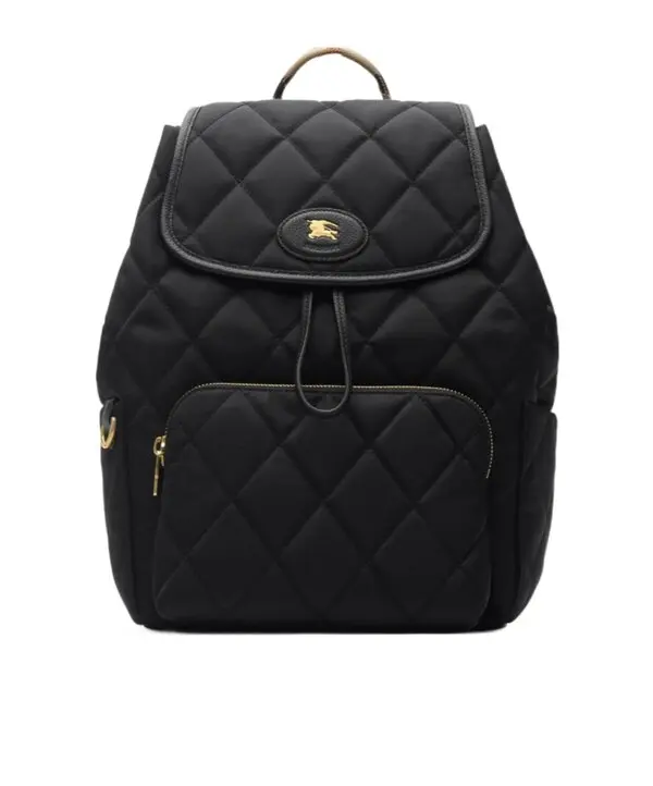 Burberry Quilted Horseshoe Backpack - Black