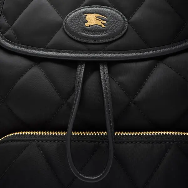 Burberry Quilted Horseshoe Backpack - Black
