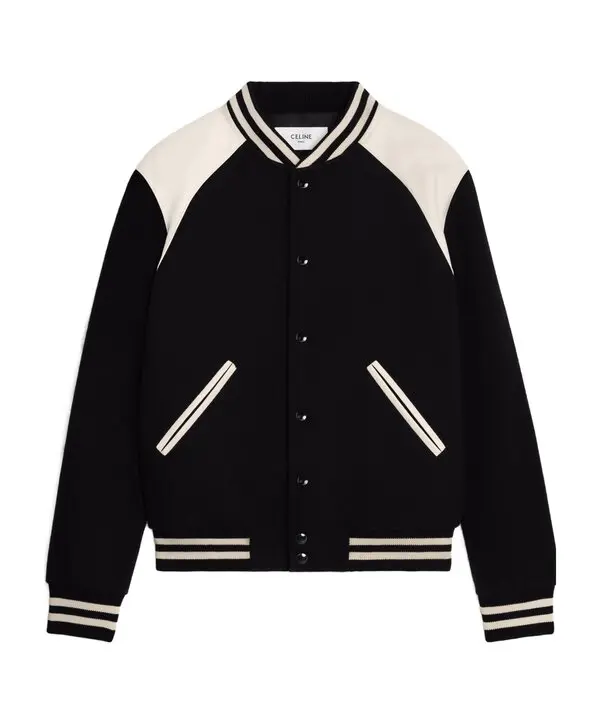 Celine Classic Teddy Jacket In Textured Wool - Black