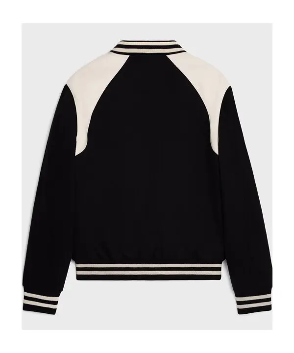 Celine Classic Teddy Jacket In Textured Wool - Black