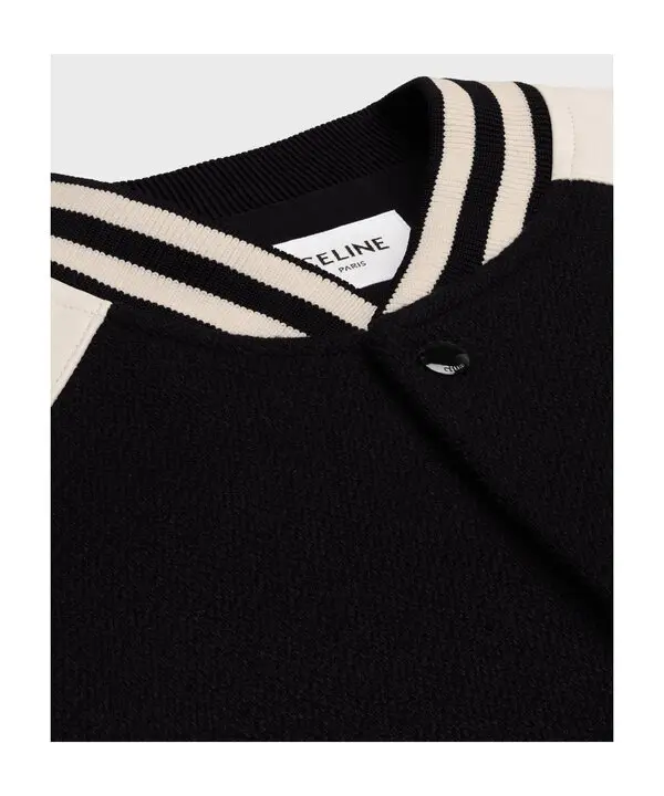 Celine Classic Teddy Jacket In Textured Wool - Black