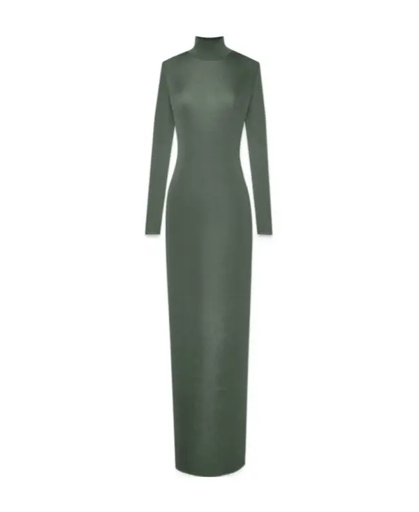 Saint Laurent High-neck Knitted Maxi Dress