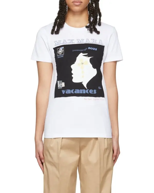 Max Mara Printed Round Neck Short Sleeve T-shirt