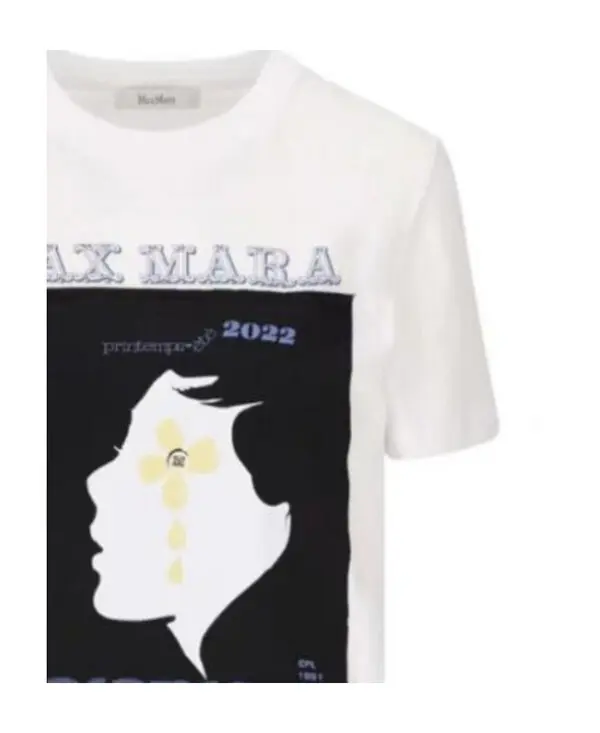 Max Mara Printed Round Neck Short Sleeve T-shirt