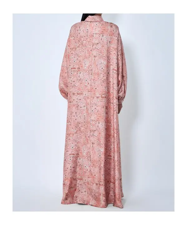 Max Mara Embellished-collar Printed Maxi Dress